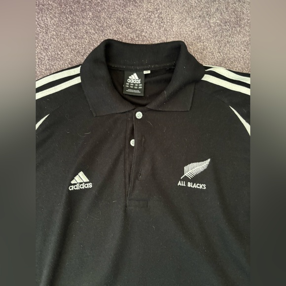 adidas | Shirts | Adidas Mens Black All Blacks Rugby Polo Shirt | Poshmark